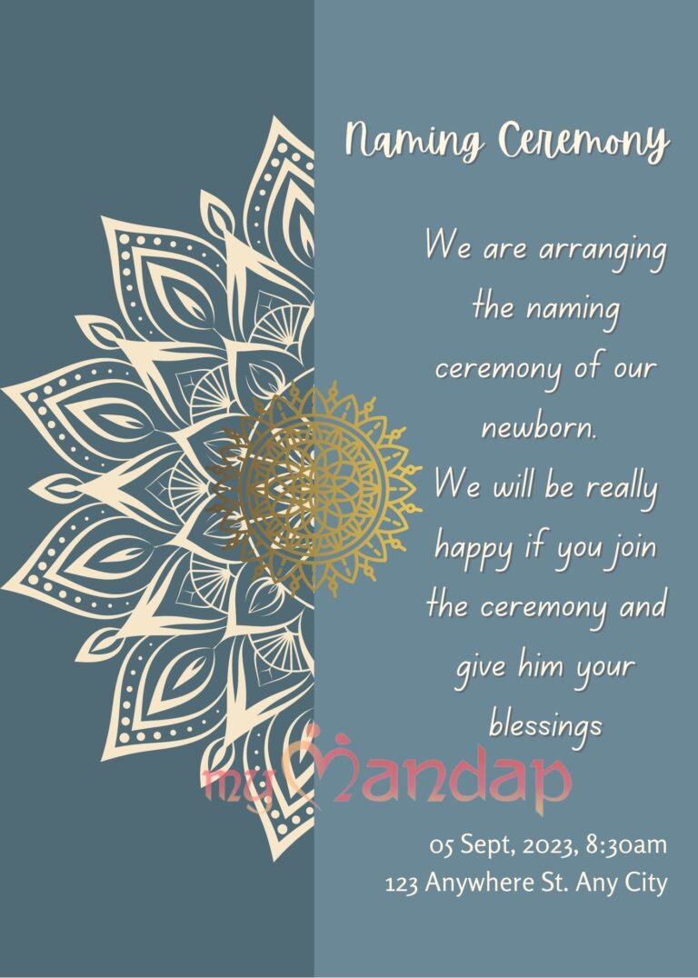 Namkaran Invitation Card Design - myMandap Cards