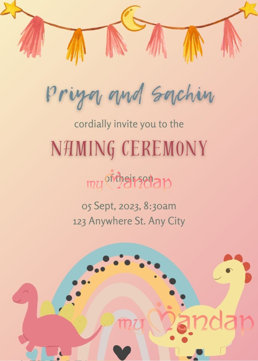 Customized Namkaran Invitation - myMandap Cards